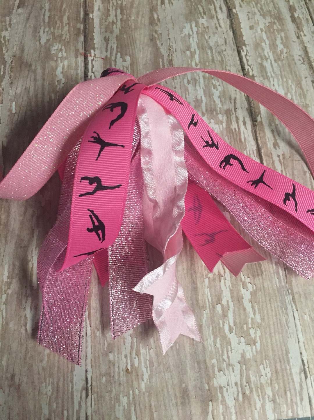 Pink Ribbon, Gymnastic Ponytail, Streamers, Gymnastics Hair Ribbons - Etsy