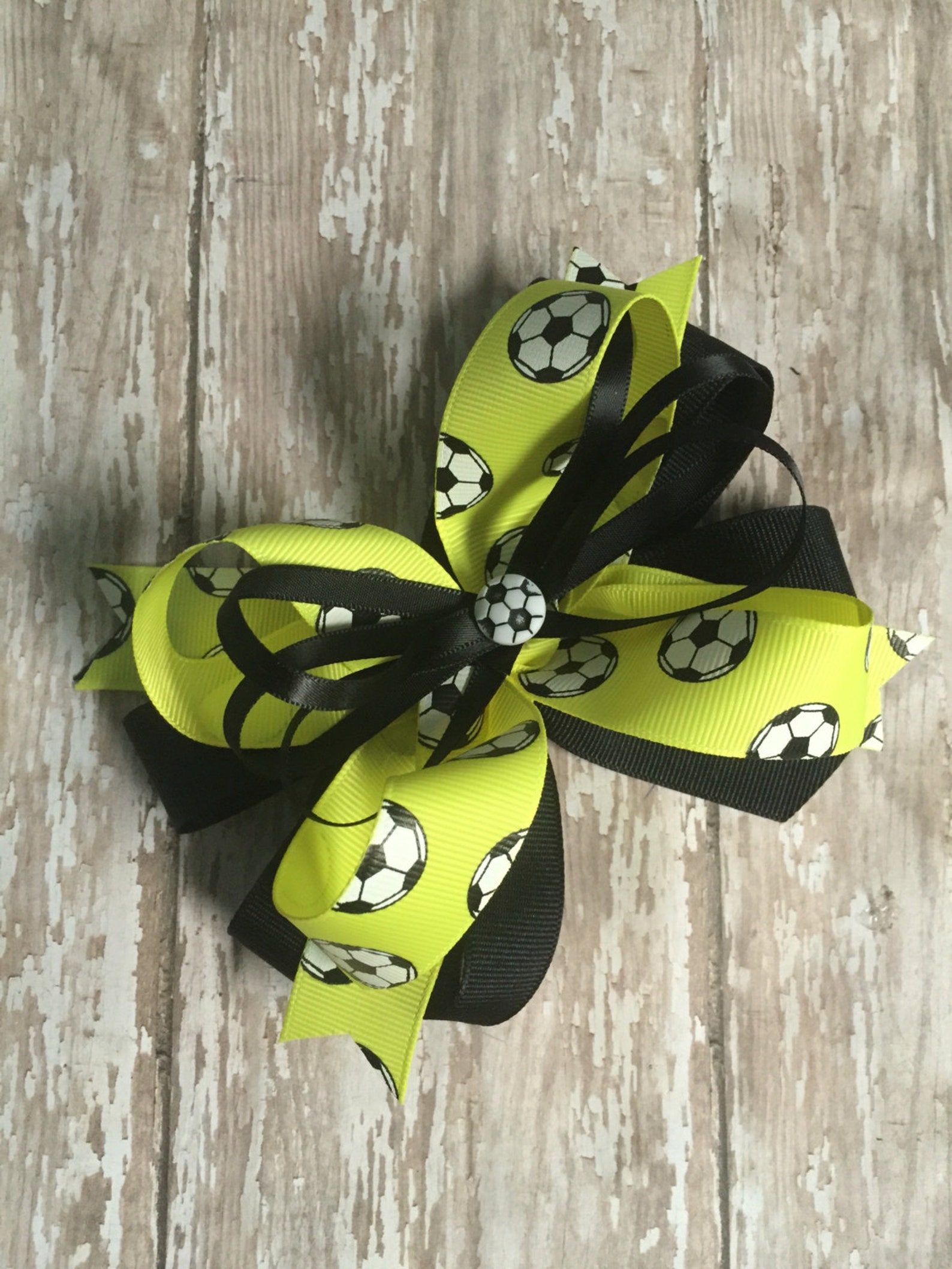 Yellow Soccer Bow Soccer Ribbon Team Bows Fast Shipping | Etsy