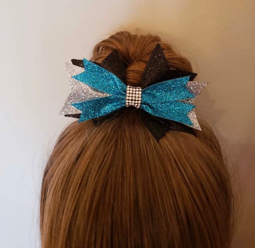 Spike Gymnastics Bow Silver Black Lavender Glitter Ribbon - Etsy