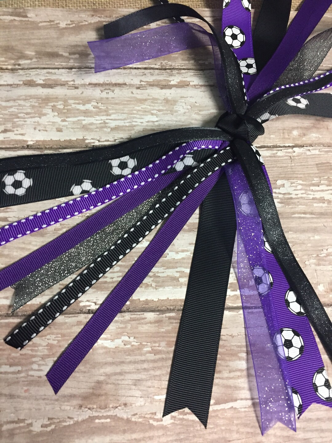Purple Black Streamers, Soccer Streamer, Soccer Ribbons, Full Streamer ...