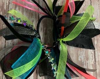 Competition Streamers, Pigtails, White, Silver and Black, Gymnastic ...