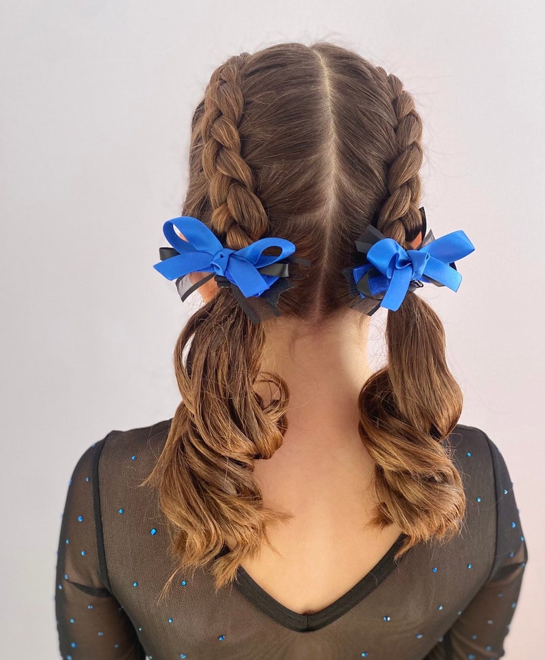 Gymnastics Bow, Royal Blue Black Small Competition Bows Soccer ...