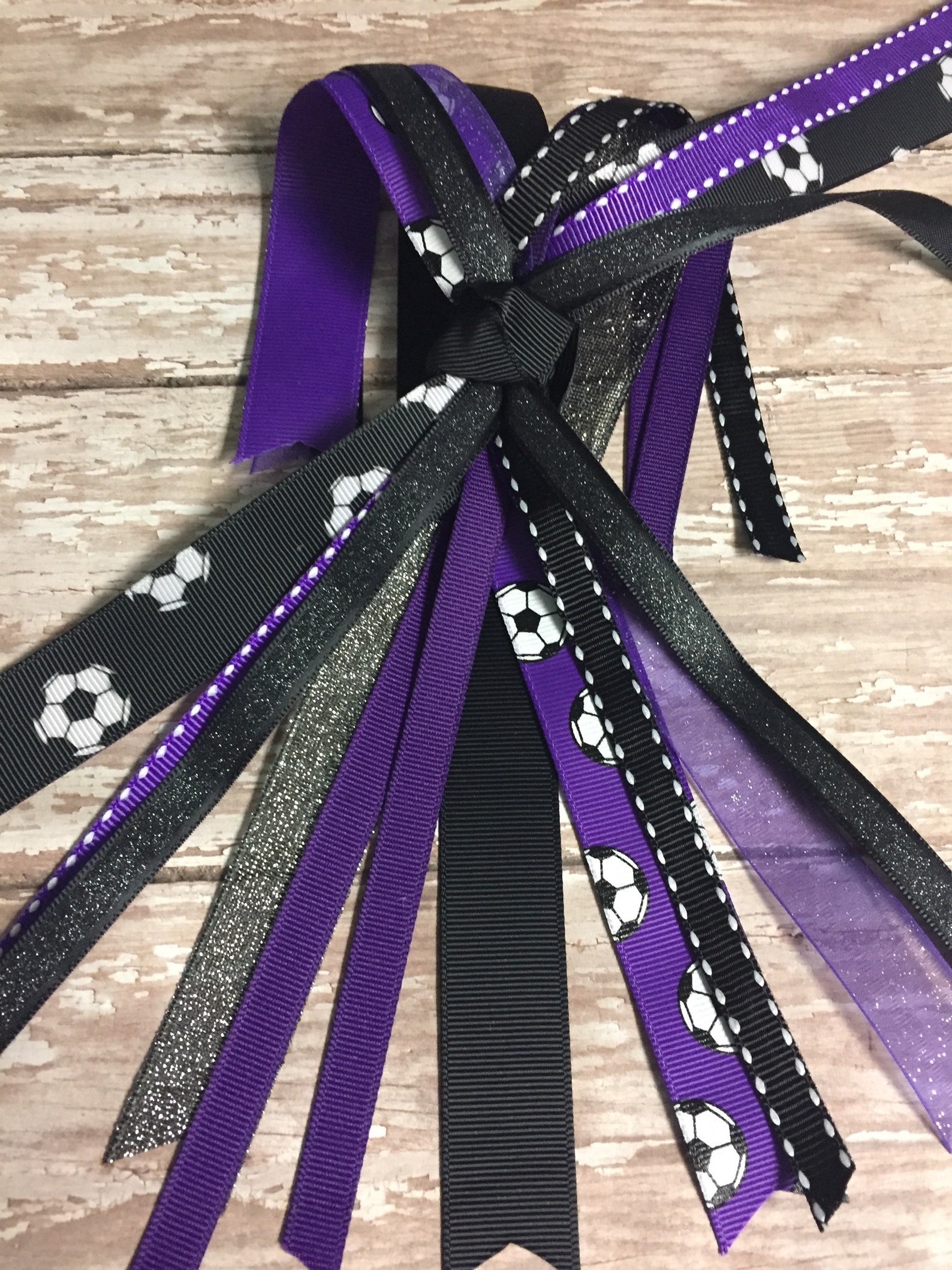 Purple Black Streamers Soccer Streamer Soccer Ribbons Full - Etsy