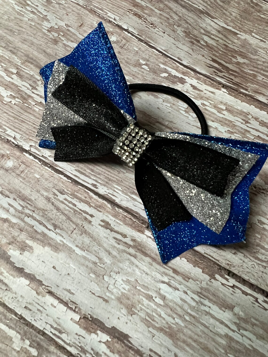 Spike Gymnastics Bow Royal Blue Silver Black Glitter Ribbon - Etsy