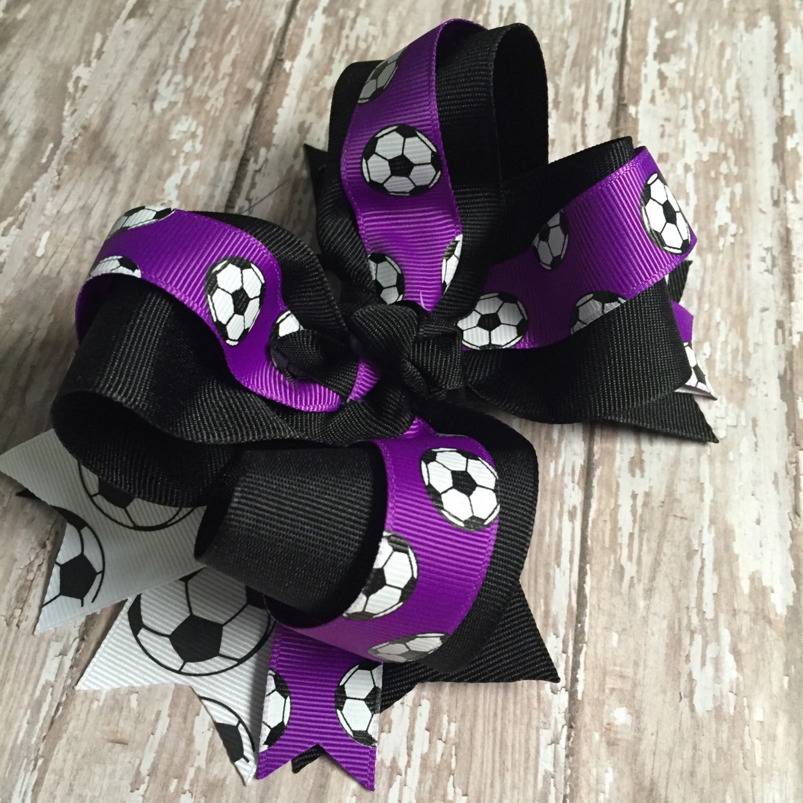 Soccer Bow, Purple Bow, Soccer Team Bows, Soccer Ribbon, Fast Shipping ...