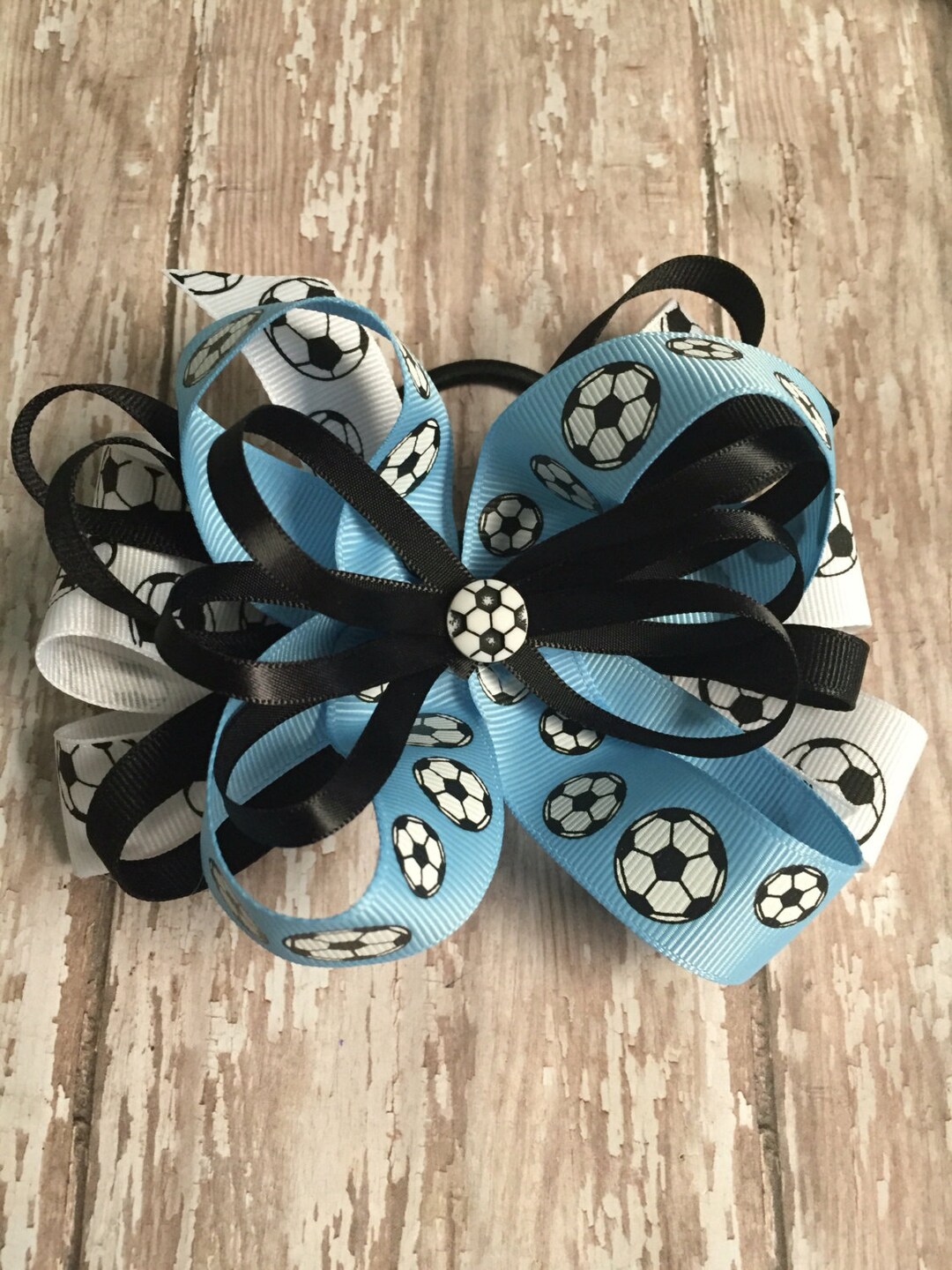 Light Blue Soccer Bow, Soccer Ribbon, Blue, Soccer Team, Fast Shipping ...
