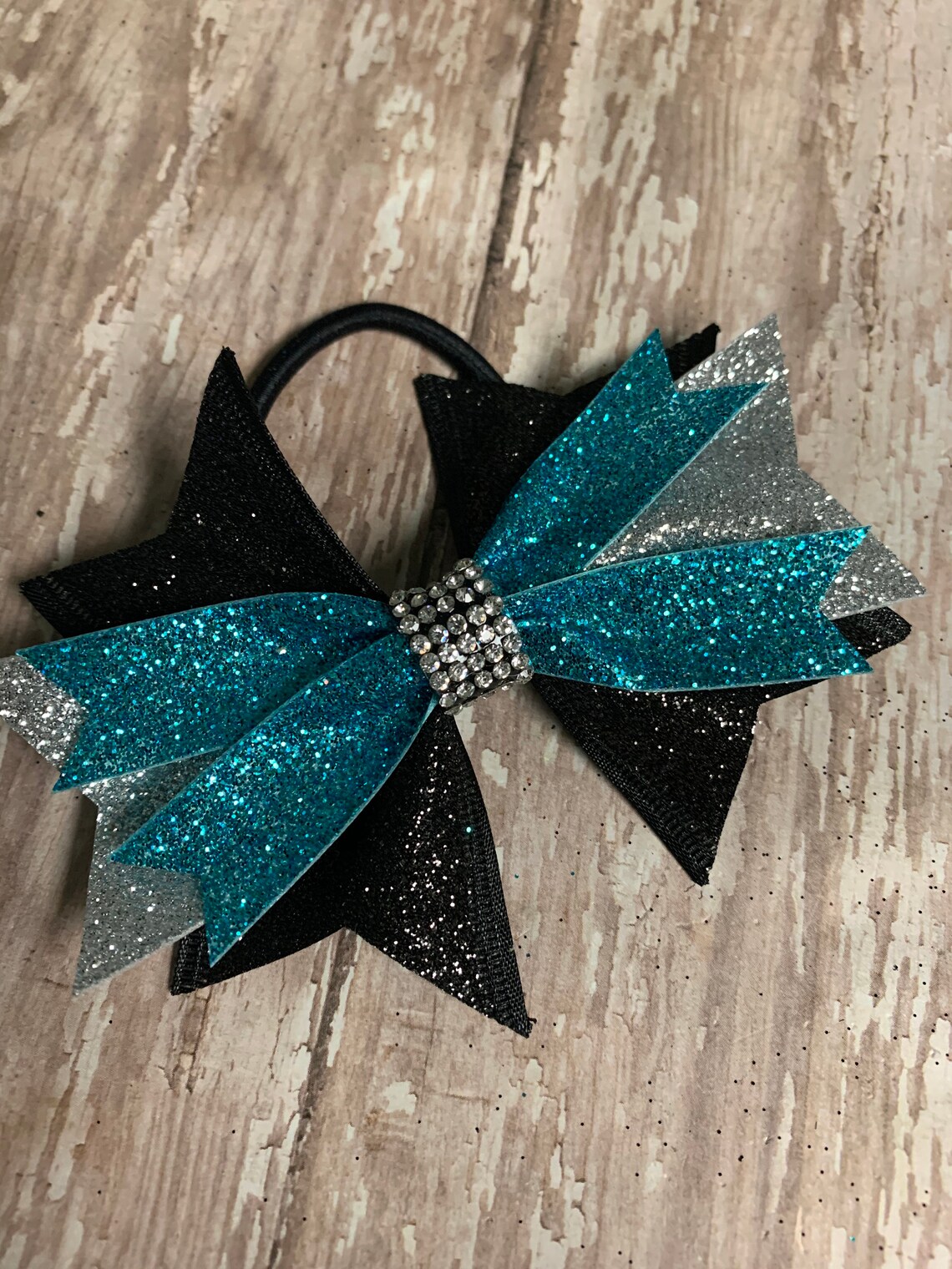 Spike Gymnastics Bow Silver Black Lavender Glitter Ribbon | Etsy