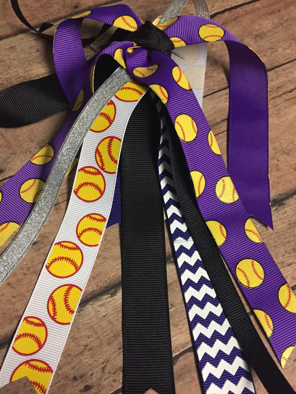 Purple Softball Ribbon Softball Streamers Softball Ribbons | Etsy