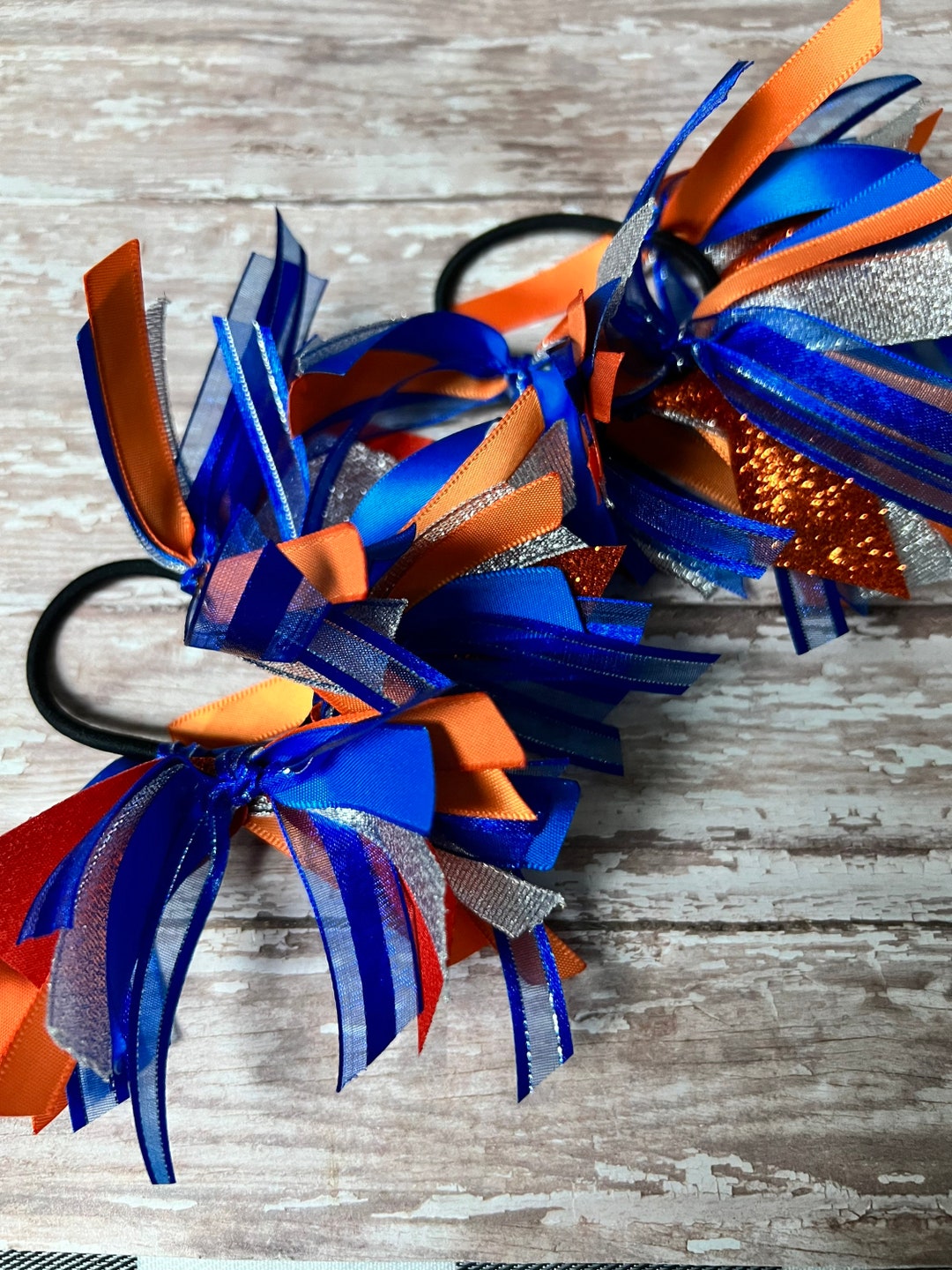 Competition Streamers, Pigtails, Orange, Silver and Blue, Gymnastic ...
