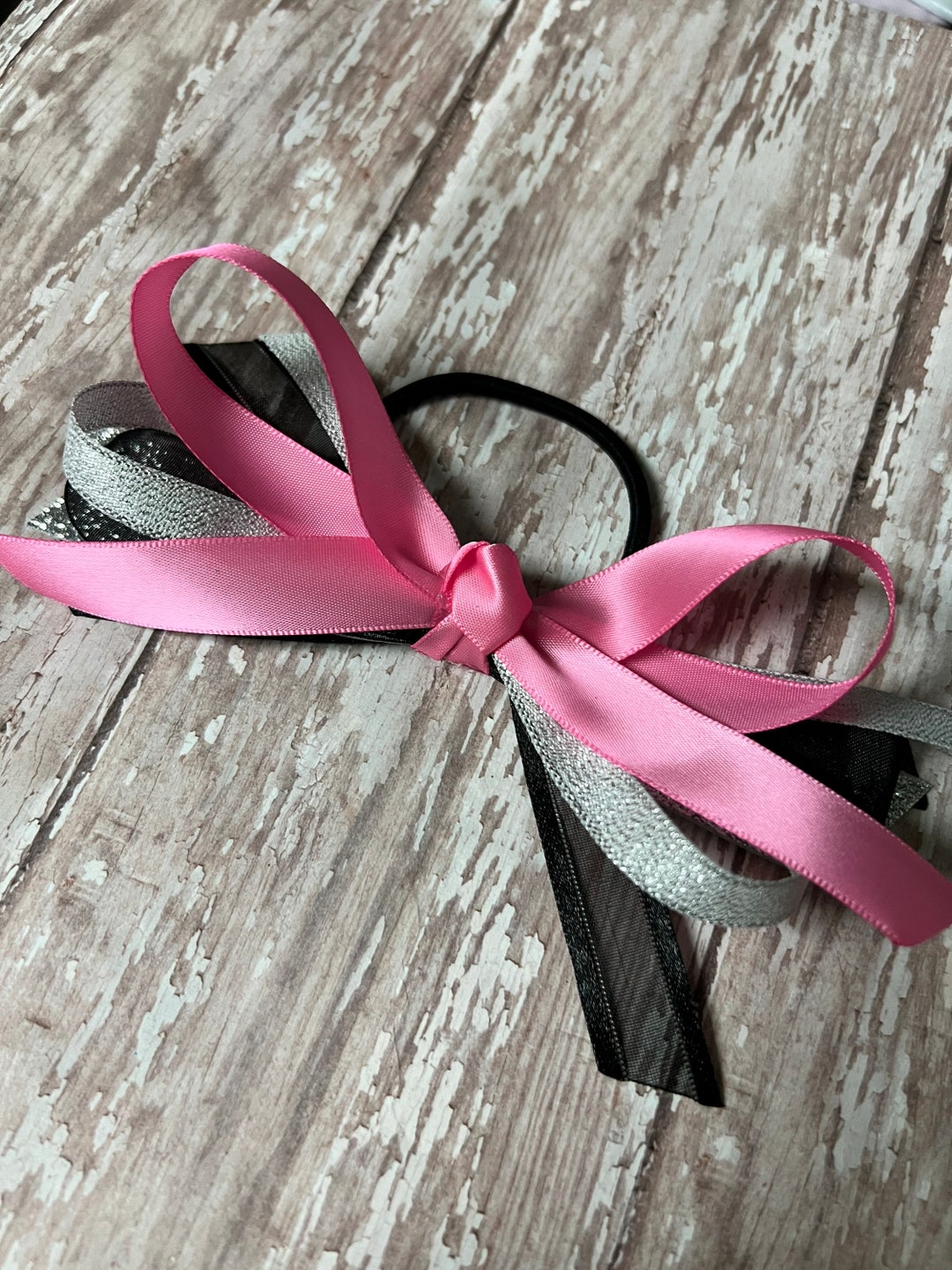 Hot Pink Ponytail Bow: Competition Cheer Ribbon Hair Tie - Etsy