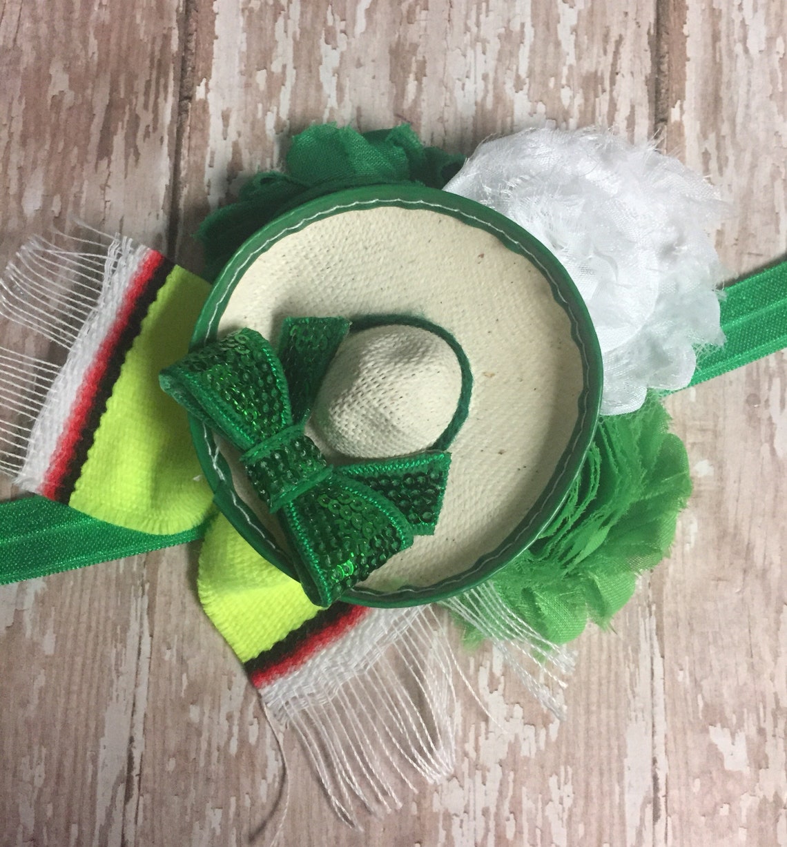 Green Fiesta Headband, Fiesta Theme Birthday, Infant, Toddler, Hair ...