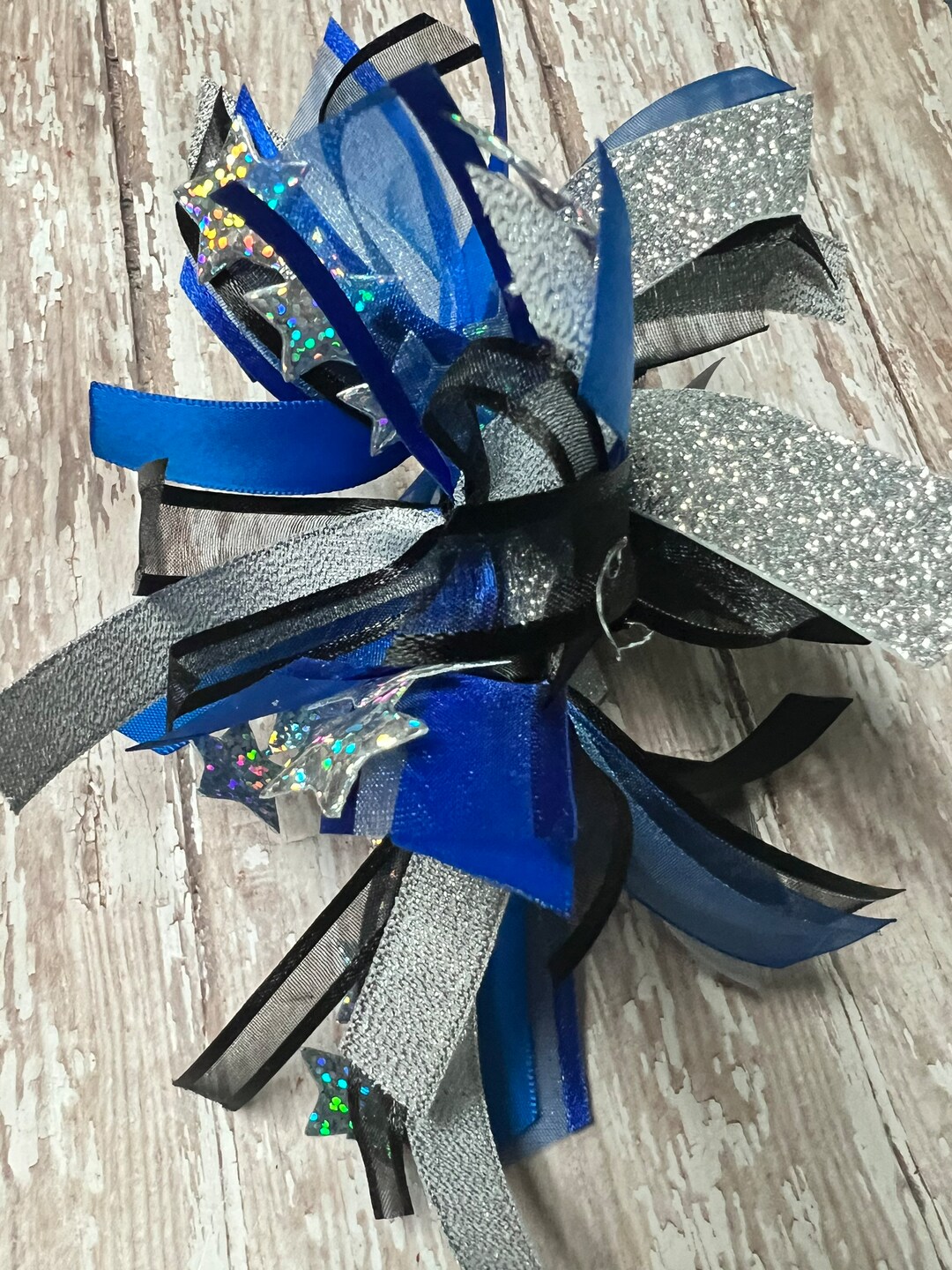 Competition Streamers, Black, Royal Blue, Silver Ribbons and Stars ...