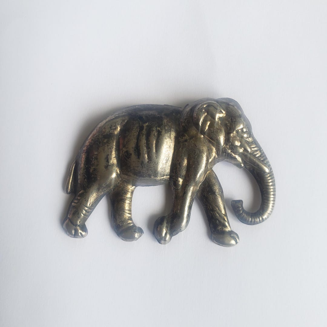 Pewter Look Elephant Brooch - Animal Brooch -57 - Etsy