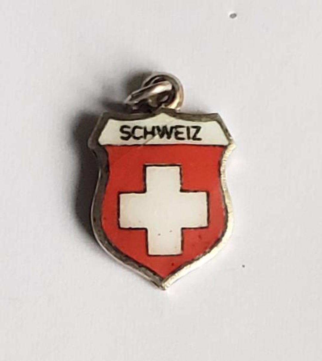 Vintage Schweiz - Switzerland Souvenir Charm - Silver Plated - Enamel ...