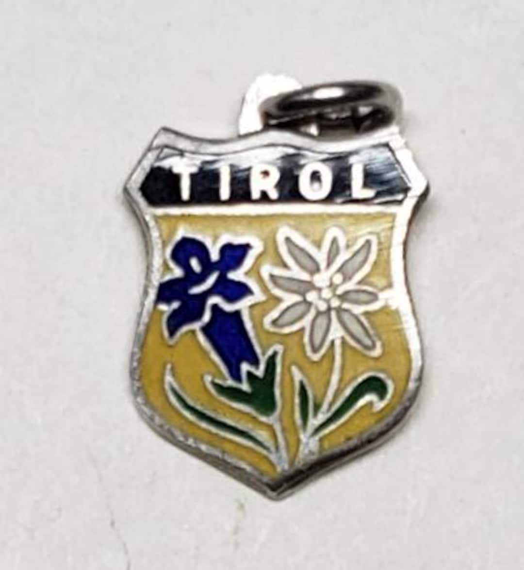 Vintage Tirol Austria Souvenir Charm Silver 800 Edelweiss & Blue ...