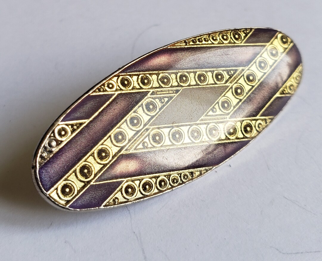 Vintage Pierre Bex Style Brooch Purple Enamel Vintage Jewellery - Etsy