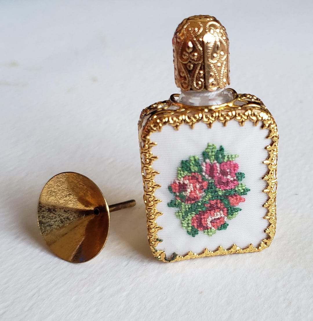 Vintage Petit Point Perfume Bottle - Pompadour - Made in Austria. - Etsy