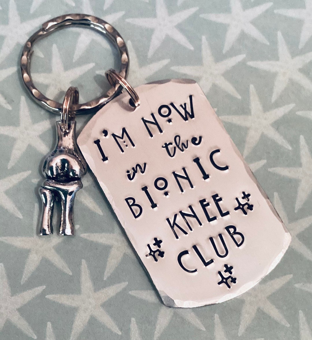 Knee Replacement Gift Bionic Knee Club Hand Stamped Knee - Etsy