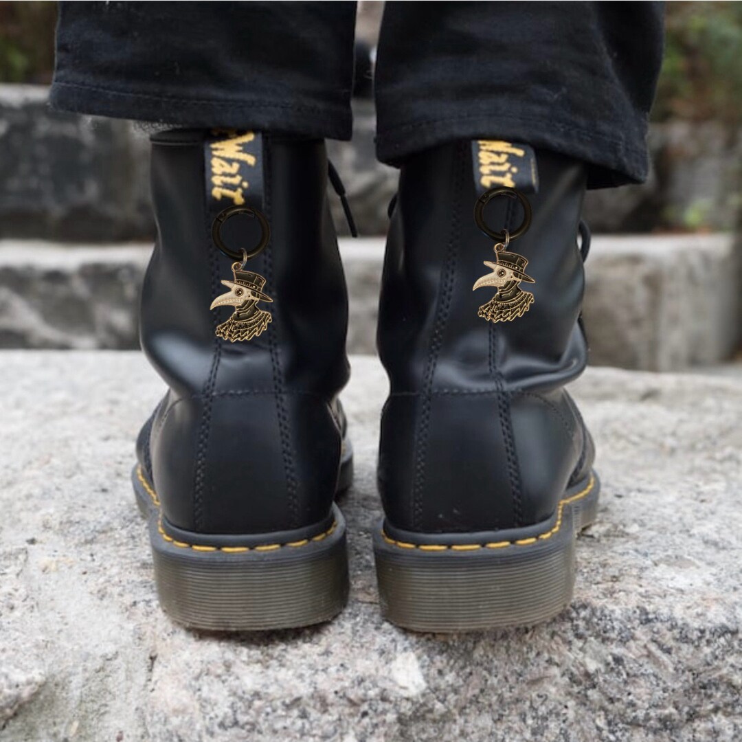 Goth Boot Charms, Plague Doctor Crow, Black Spring O Rings, Doc Marten ...