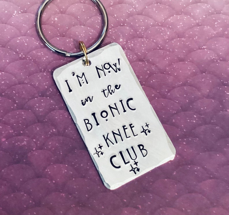 Knee Replacement Gift Bionic Knee Club Hand Stamped Knee - Etsy