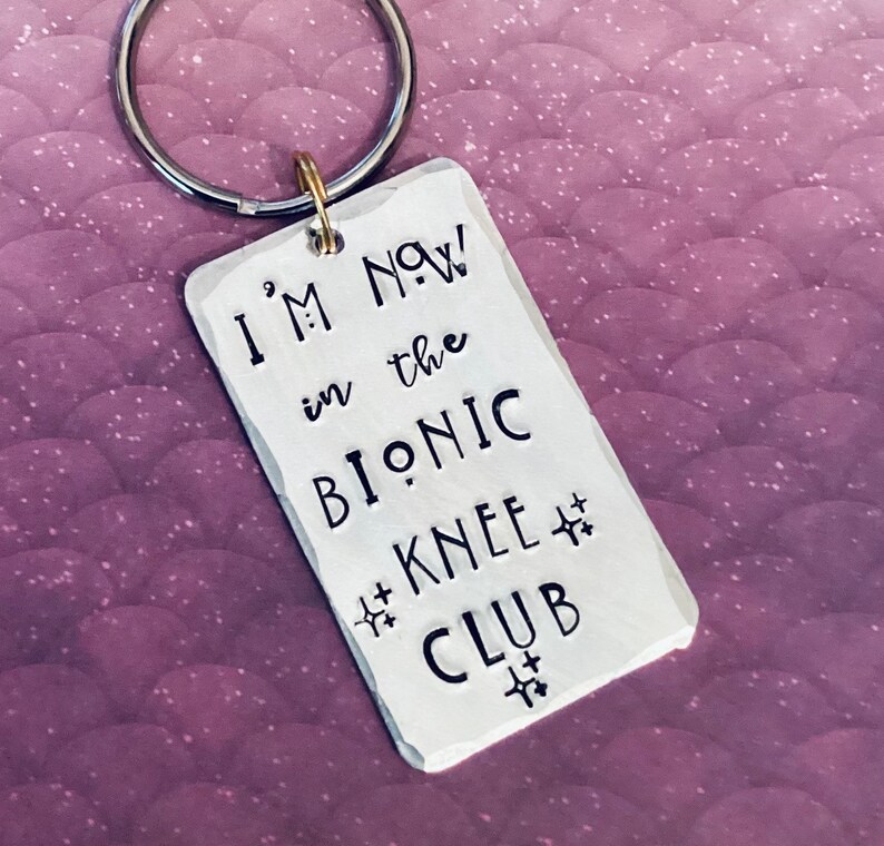 Knee Replacement Gift Bionic Knee Club Hand Stamped Knee - Etsy