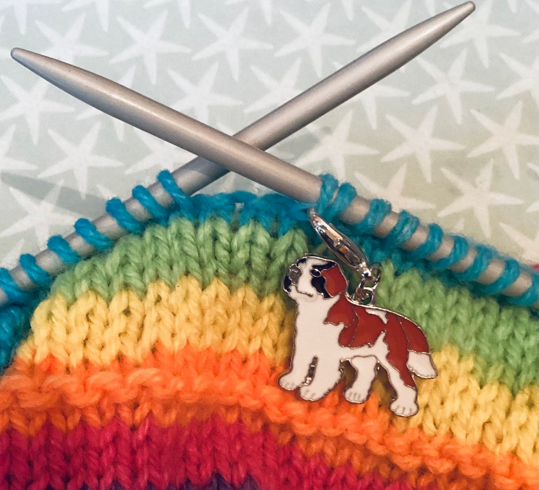 5 Saint Bernard stitch markers for knitters and crocheters, St. Bernard ...