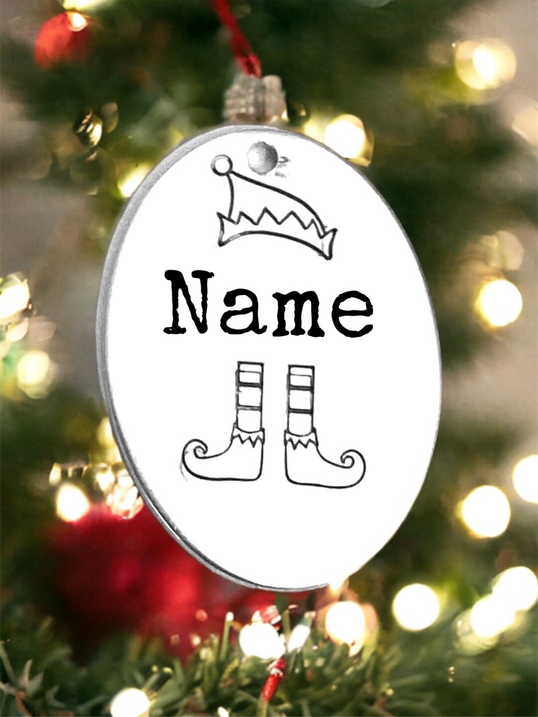 Elf Name Tags for Children. Xmas Tree Gift, Personalised Gift ...