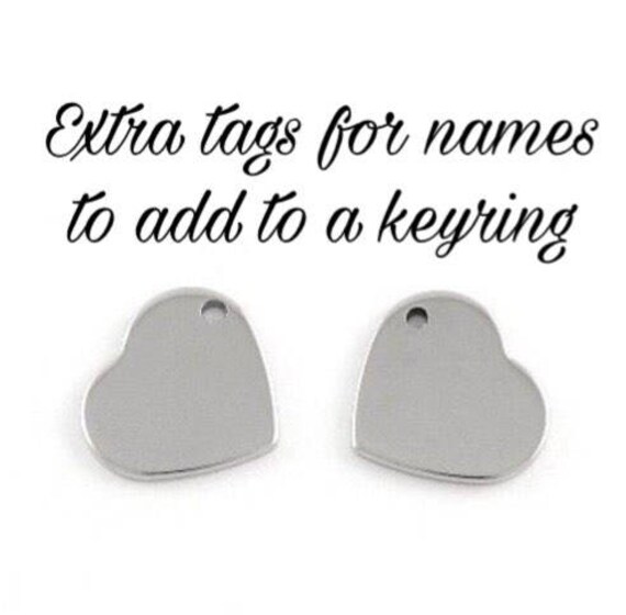 ADD ON Extra Tags for Keyrings Name Tags Heart Tags - Etsy UK