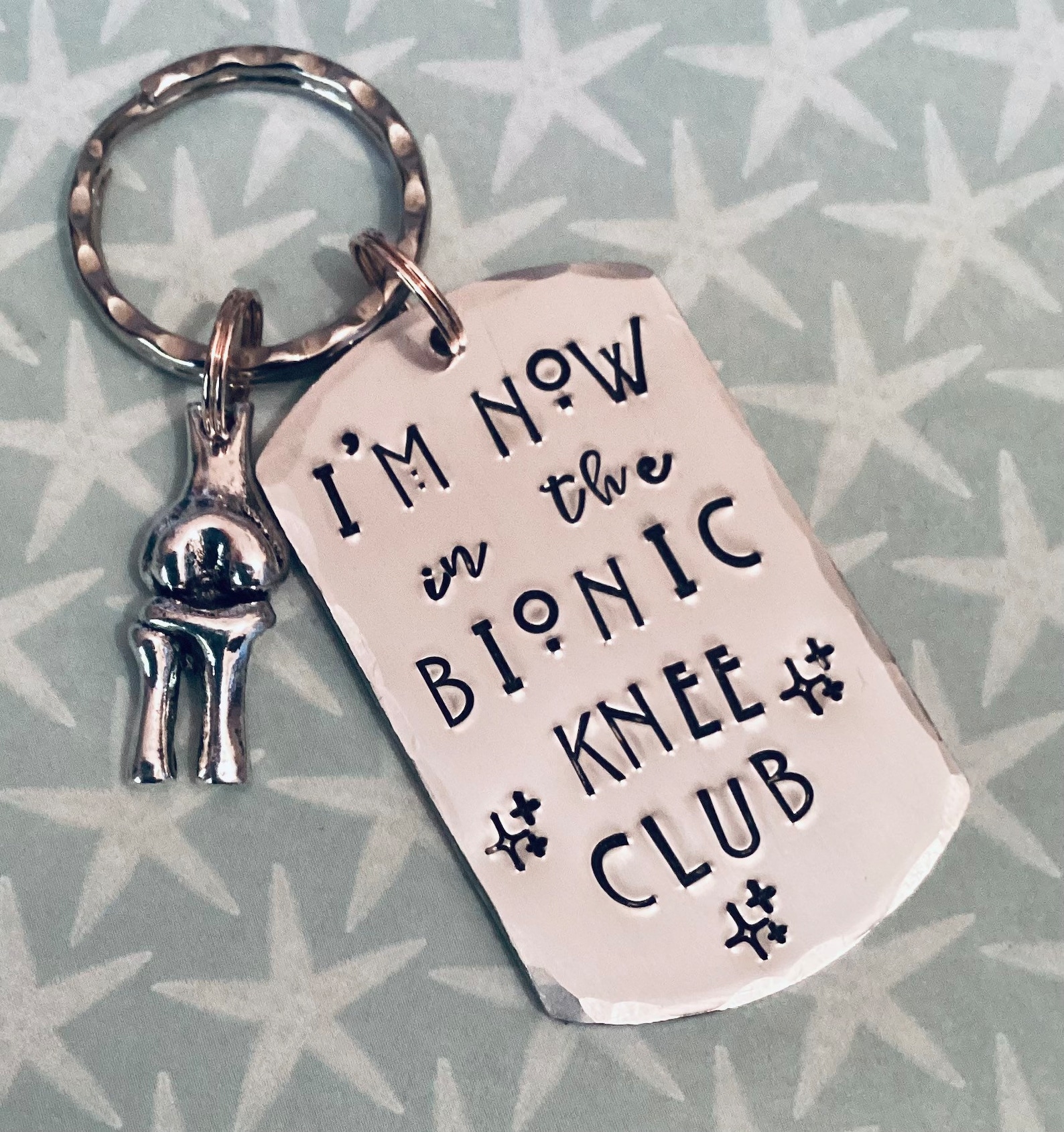 Knee Replacement Gift Bionic Knee Club Hand Stamped Knee - Etsy