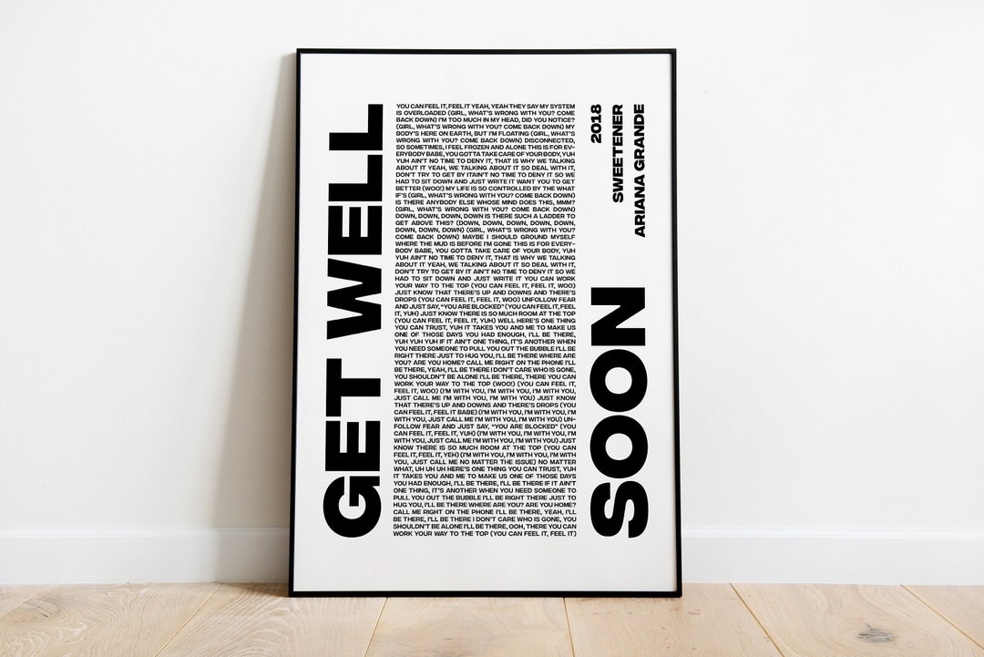 Lyric Poster - Get Well Soon - Etsy