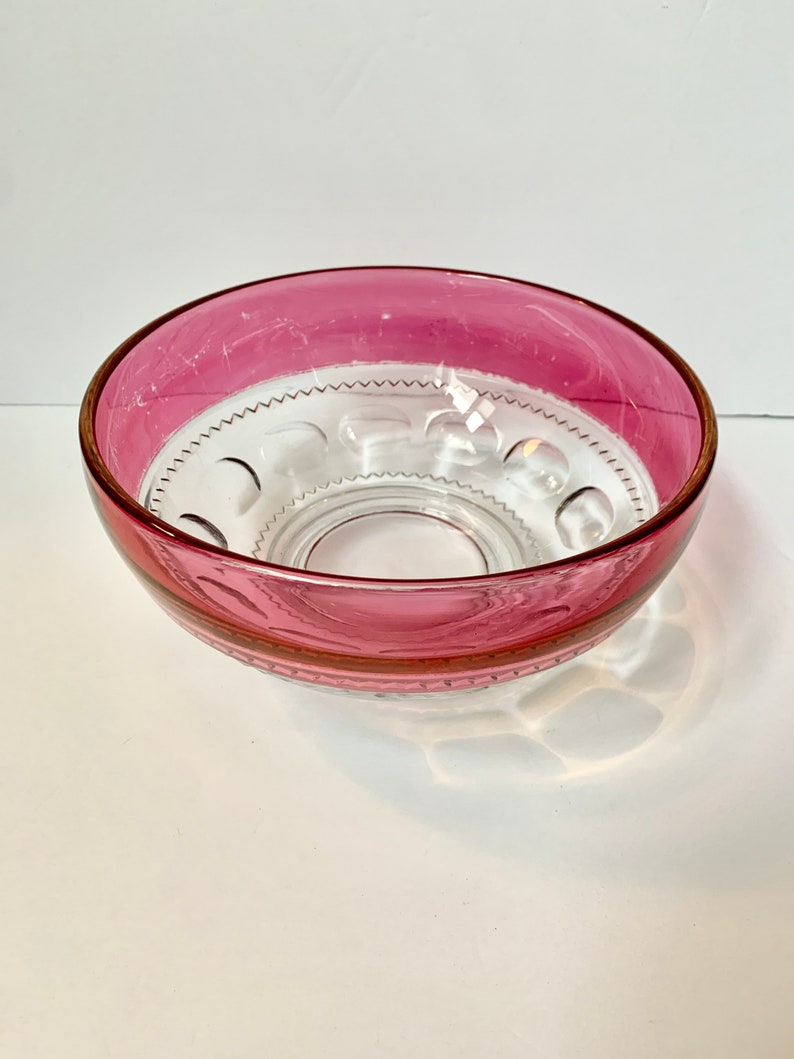 Kings Crown Thumbprint Ruby Red Flashed Glass for Your Holiday - Etsy