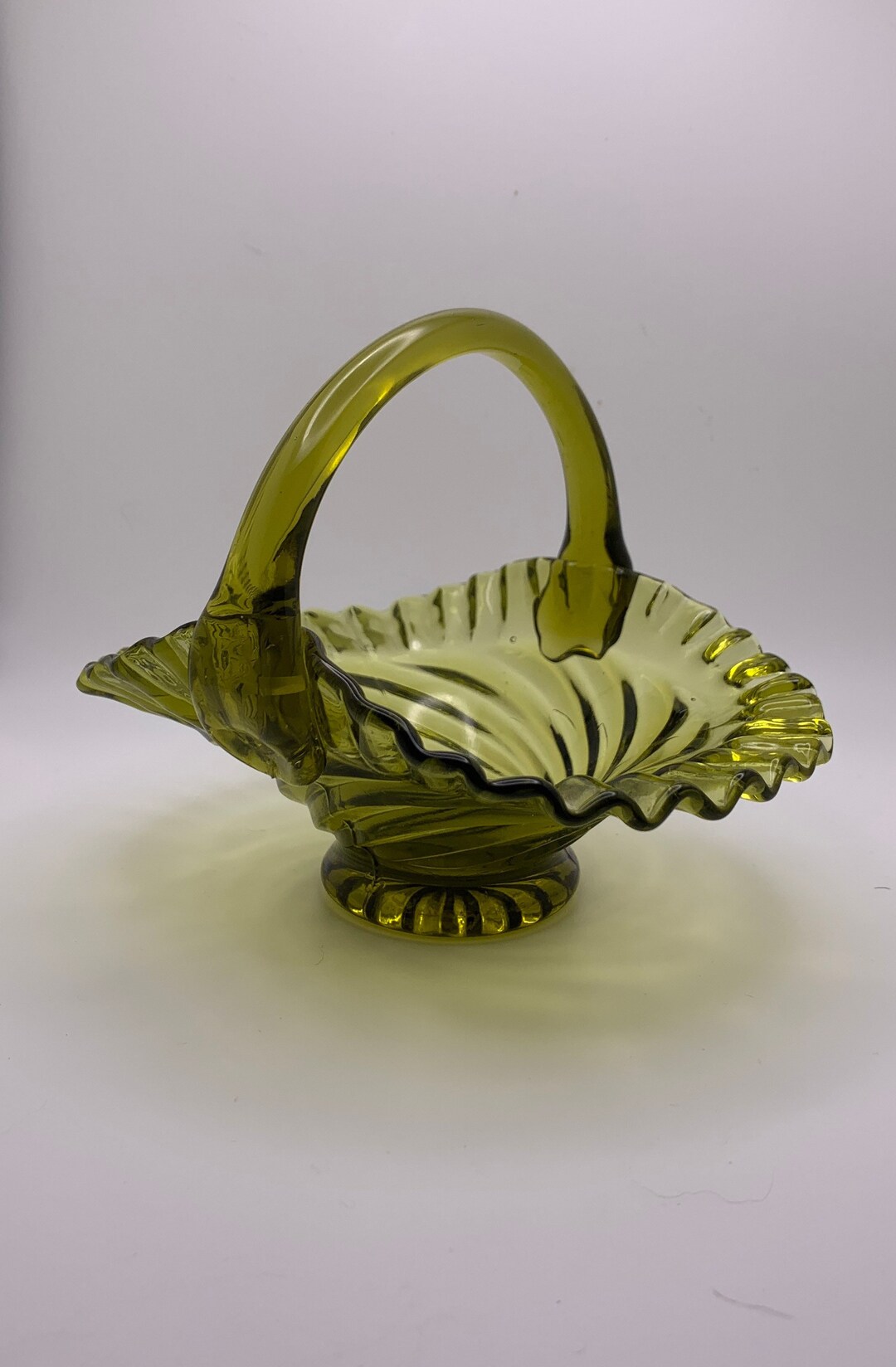 Vintage Glass Easter Basket Easter Decoration Cottagecore Basket Candy ...