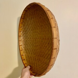 Round Flat Basket, French Cottage Wall Decor - Etsy