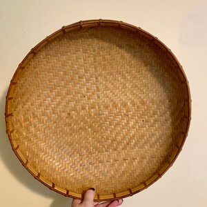 Round Flat Basket, French Cottage Wall Decor - Etsy