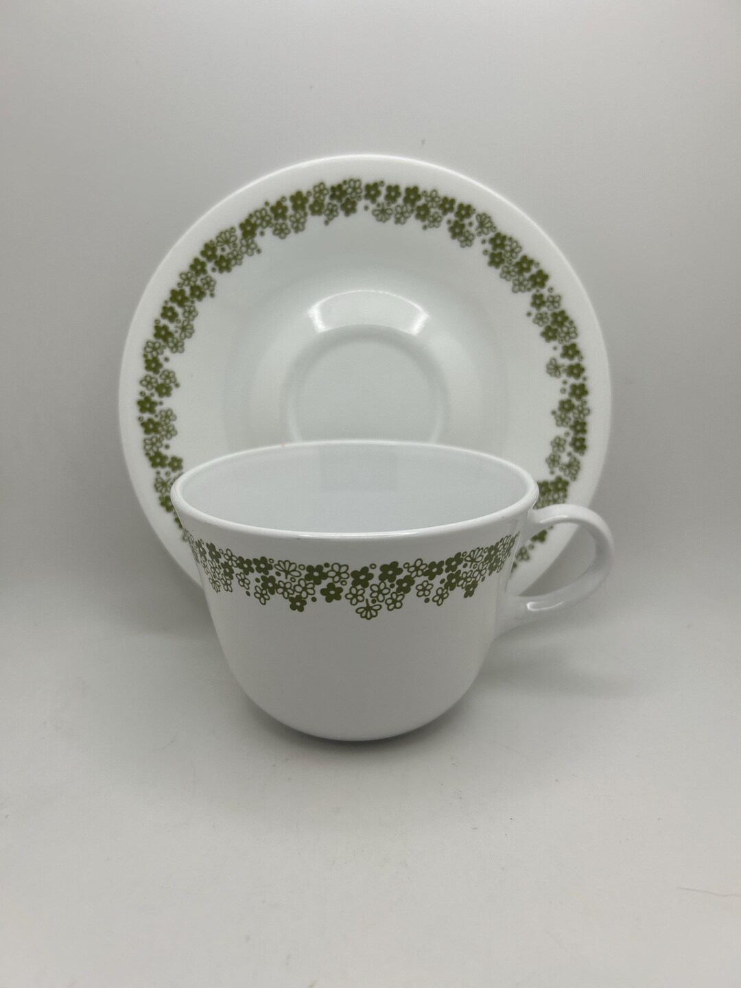 Vintage Corelle Coffee Mugs, Green Spring Blossom - Etsy