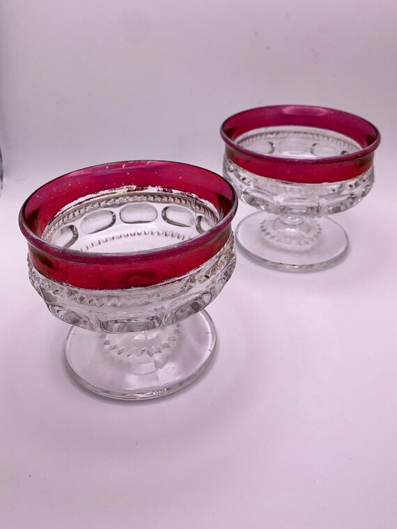 Kings Crown Thumbprint Ruby Red Flashed Glassware PRICE PER - Etsy