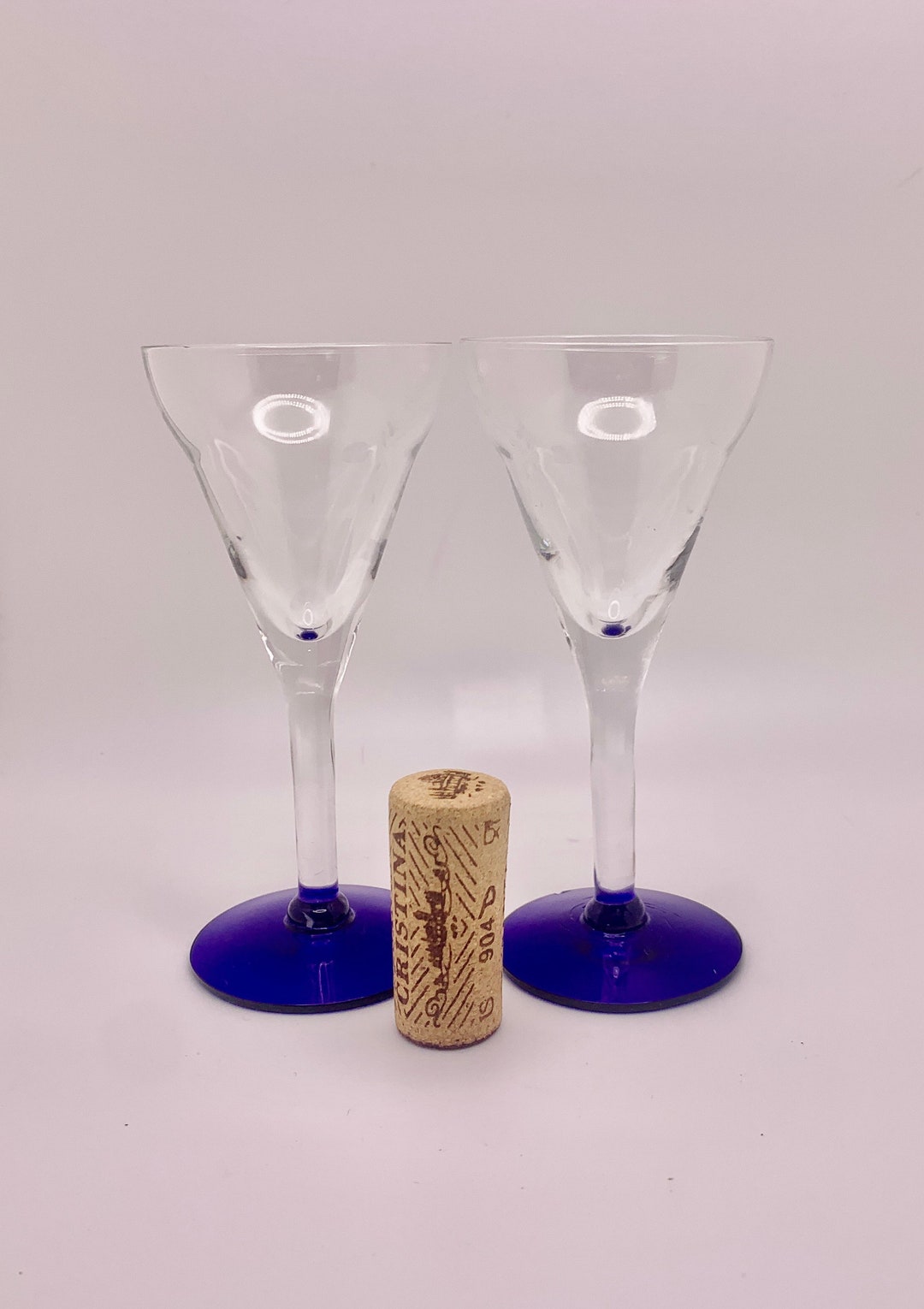Vintage Cobalt Blue Cordial Glasses Unique Barware - Etsy