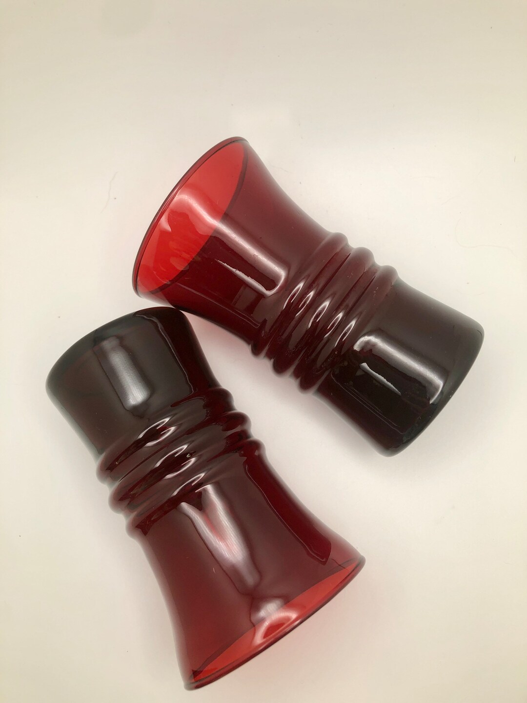 Vintage Anchor Hocking Royal Ruby Red Tumbler Set of 2 AH Royal Ruby Red Tumblers 8 Oz Tumblers ...