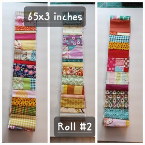New Assorted Scrap Fabric Rolls, Mixed Fabric Rolls, DIY Scrap Quilt ...