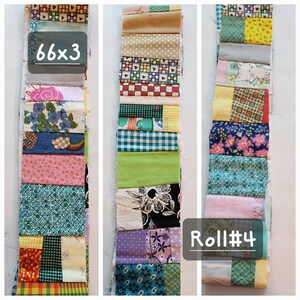 New Assorted Scrap Fabric Rolls, Mixed Fabric Rolls, DIY Scrap Quilt ...