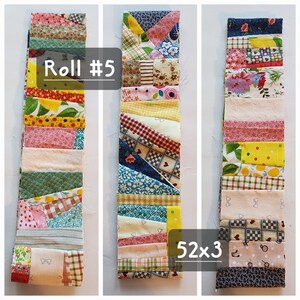 New Assorted Scrap Fabric Rolls, Mixed Fabric Rolls, DIY Scrap Quilt ...