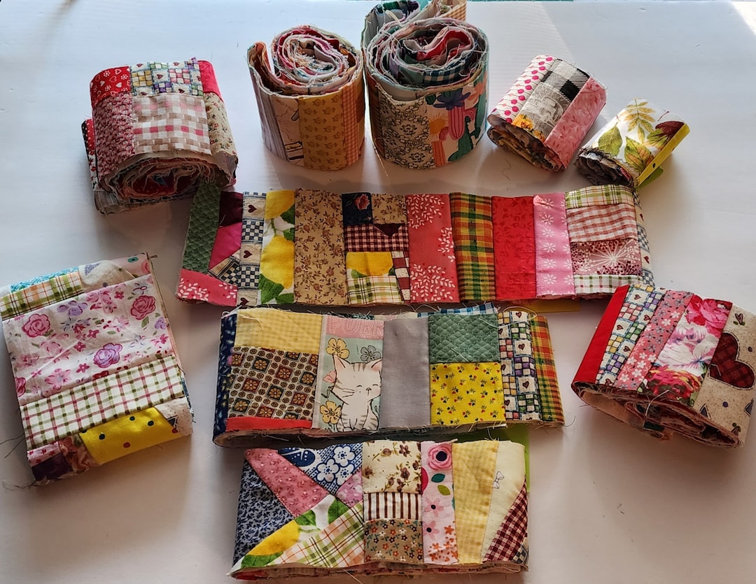 New Assorted Scrap Fabric Rolls, Mixed Fabric Rolls, DIY Scrap Quilt ...