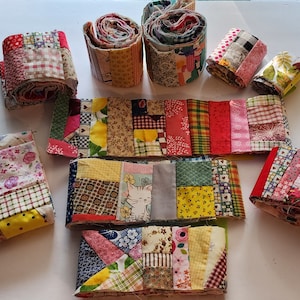 New Assorted Scrap Fabric Rolls, Mixed Fabric Rolls, DIY Scrap Quilt ...