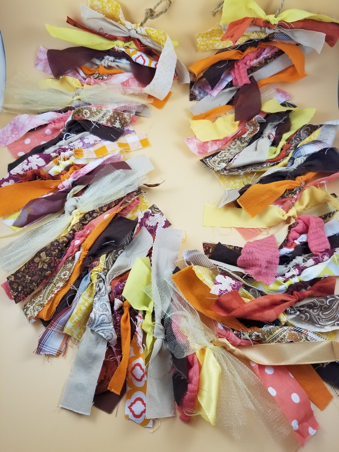 New Rustic Fall Fabric Garland, Colorful Rustic Fall Wedding Garland, 5 ...