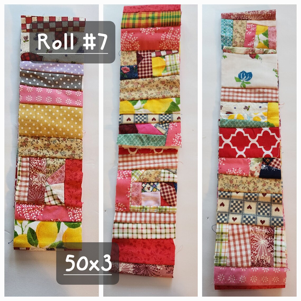 New Assorted Scrap Fabric Rolls, Mixed Fabric Rolls, DIY Scrap Quilt ...