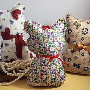 New Sale 20 Asst Patterns Kitty Pincushions, Cat Pincushion, Stuffed ...