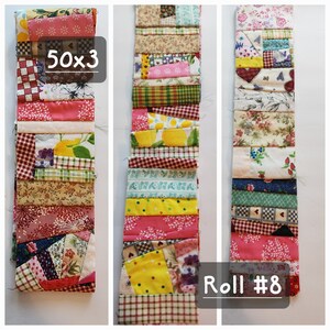 New Assorted Scrap Fabric Rolls, Mixed Fabric Rolls, DIY Scrap Quilt ...