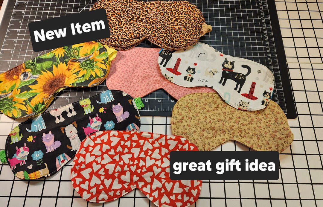 New Item Sale Assorted Patterns Sleep Mask, Cat Fabric Eye Mask, Dog ...