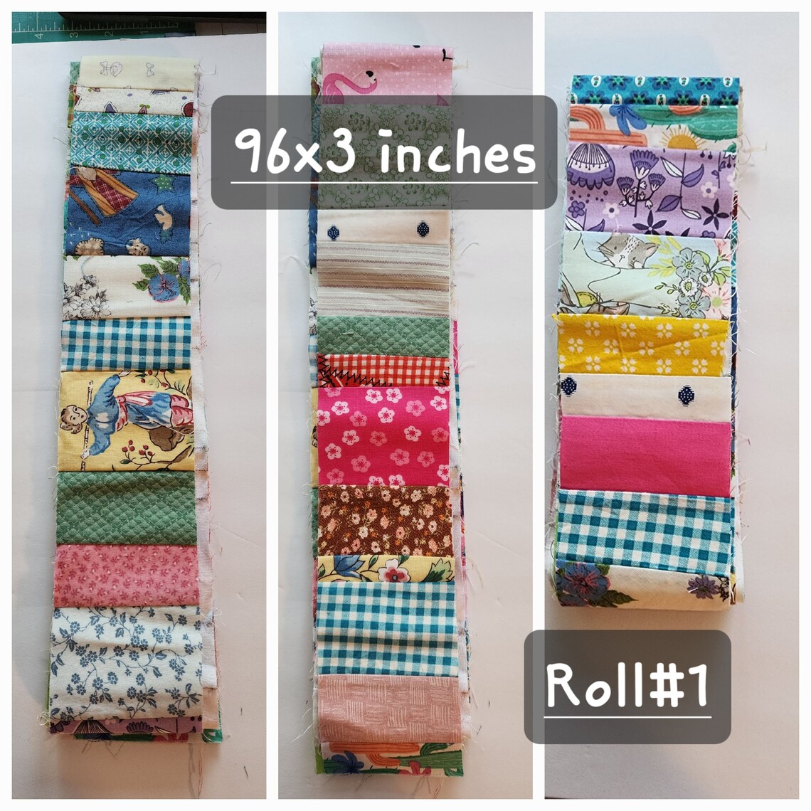 New Assorted Scrap Fabric Rolls, Mixed Fabric Rolls, DIY Scrap Quilt ...