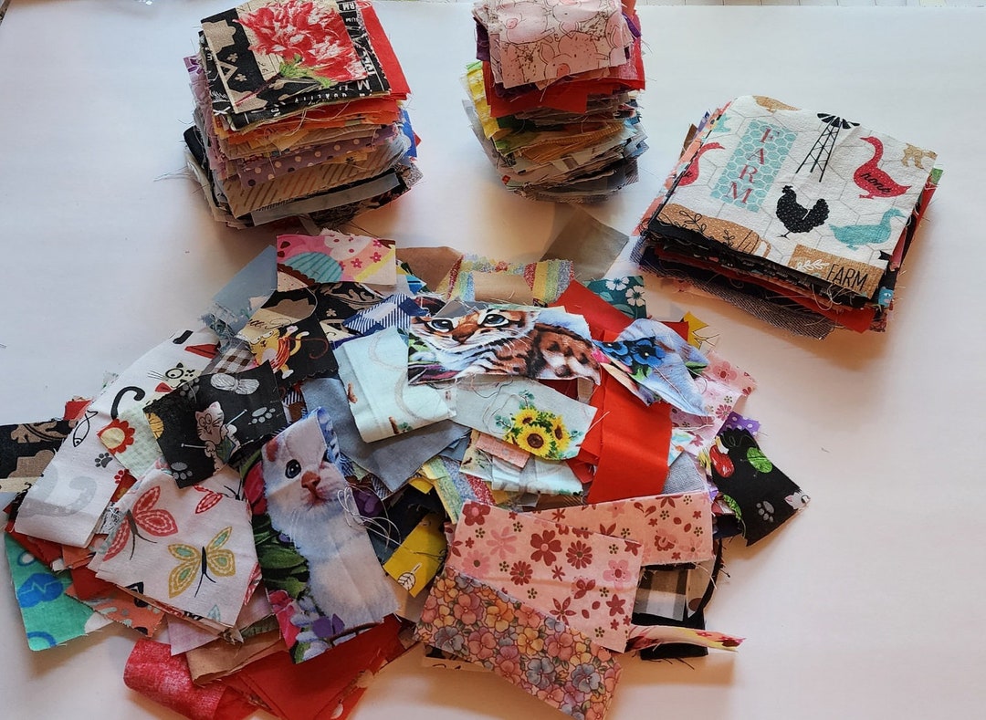 New Item Sale Multi Fabric Scrap Packs, Fabric Remnant Lot, Asstd Size ...